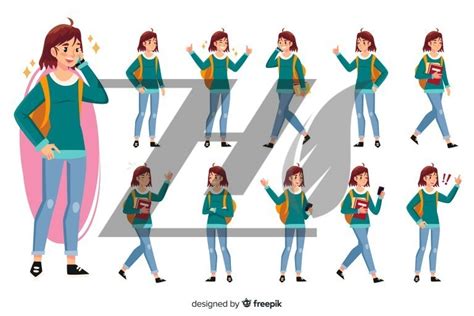 دانلود وکتور دختر دانشجو در حالت های مختلف دانلود رایگان فایل لایه