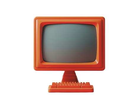 Cube Computer Monitor With Keyboard 3d Element Illustration 43731463 Png