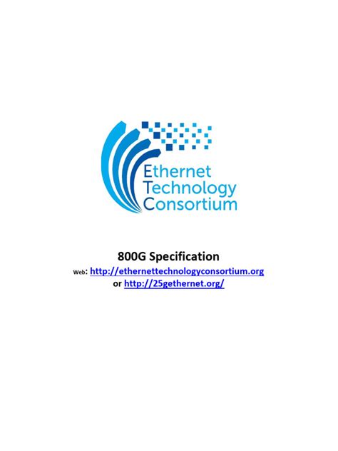 Ethernet Technology Consortium 800g Specification R1 1 Pdf Networking Standards