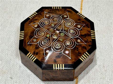 Thuya Wood Box Unique Handmade Craft Decorative Box Keepsafe Box