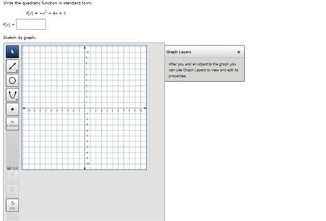 solved write the quadratic function in standard form