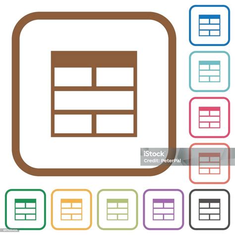 spreadsheet horizontally merge table cells simple icons stock