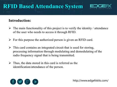 RFID Based Attendance System PPTX