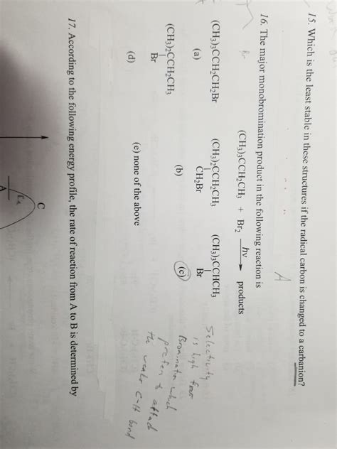 Answered: A 16. The major monobromination product… | bartleby