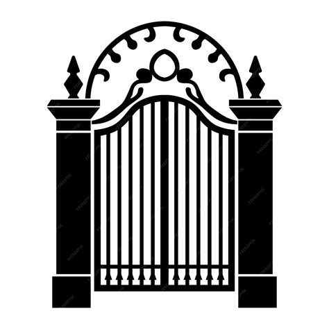 Premium Vector Gate Black Vector Icon On White Background