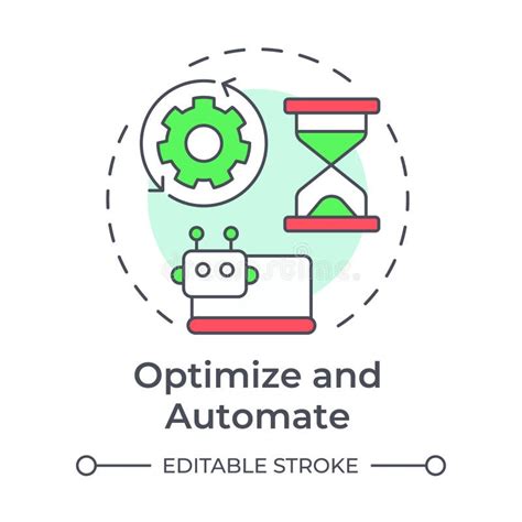 Optimize And Automate Multi Color Concept Icon Stock Illustration Illustration Of Design