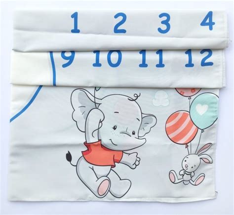 زیر انداز ماهگرد نوزاد طرح فیل طوسی و بادکنک آبی نی نی زرگل