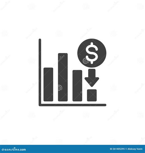 Financial Decrease Vector Icon Stock Vector Illustration Of Pictogram Bankrupt 261405295