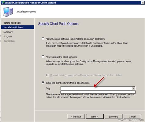 Configmgr Client Push Installation Install The Client Software From Specified Site Is Blank