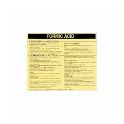 Brady Hazardous Material Label Formic Acid Formic Acid Buy Online