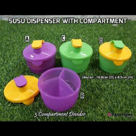 Tupperware Milk Powder Dispenser 3 Partition 1pc Shopee Malaysia
