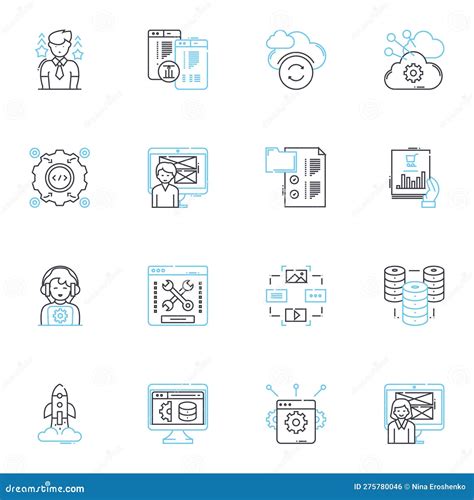 user experience linear icons set interface navigation interaction