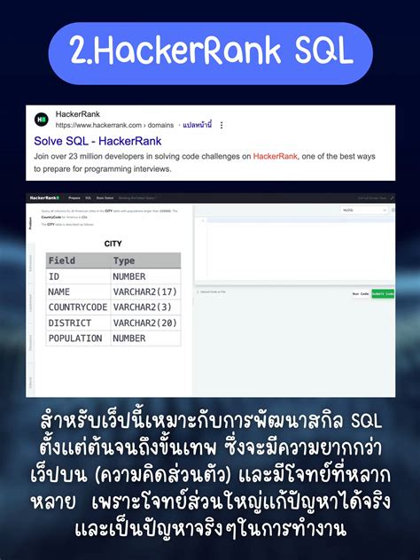 แนะนำเว็ปฝึกเขียน Sql สำหรับมือใหม่จนมีประสบการณ์ แกลเลอรีที่โพสต์โดย