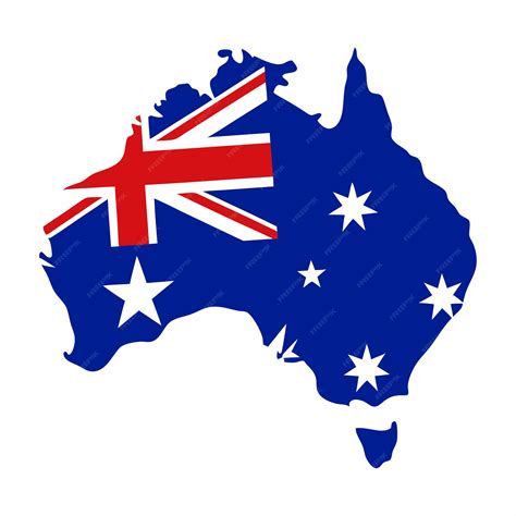 Premium Vector Map Of Australia In Australian Flag Colors
