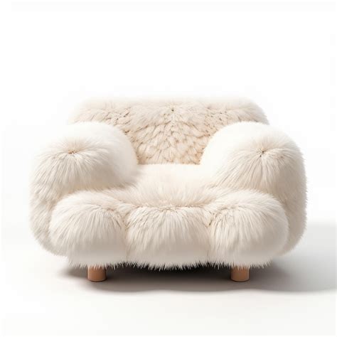 Premium Photo Fluffy Single Sofa On White Background