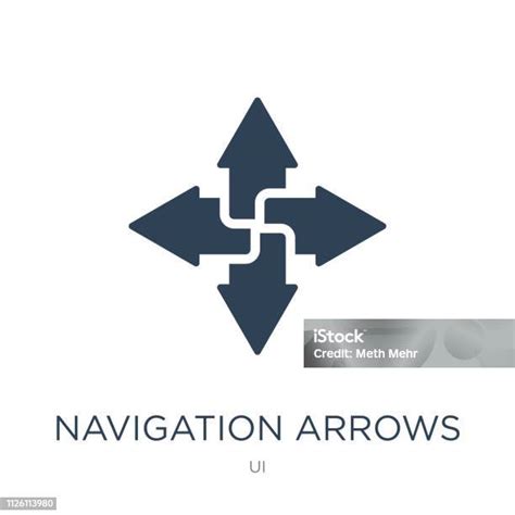 흰색 배경 탐색 화살표 아이콘 벡터 탐색 화살표 유행 가득 Ui 컬렉션에서 아이콘 탐색 화살표 벡터 일러스트 레이 션 등에 대한