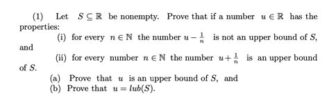 Solved N 1 Let S Cr Be Nonempty Prove That If A Number Ue