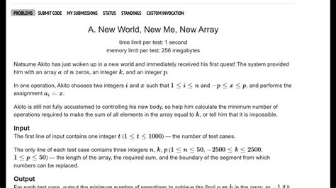 A New World New Me New Array Codeforces Div3 Problemsolving