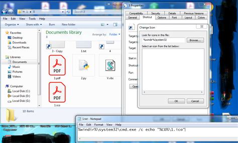 How To Create An Icon For Shortcut File When The Icon Is Next To The