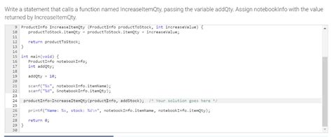 solved write a statement that calls a function named