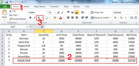 Ms Excel এ লেখা বোল্ড ইটালিক আন্ডারলাইন ও ফন্ট ব্যবহার
