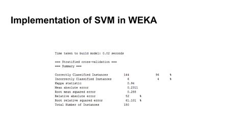 Support Vector Machine And Implementation Using Weka Pptx