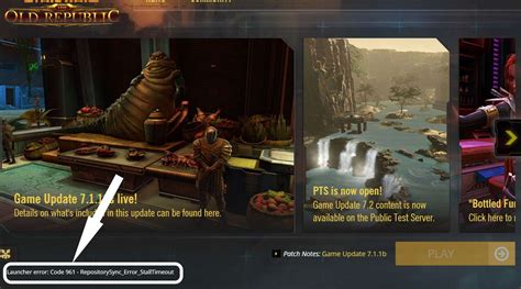 new pts launcher error code 961 edit fixed public test server