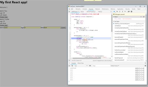 Javascript Trying To Access Thisstate In Chrome Sources Tab I Get