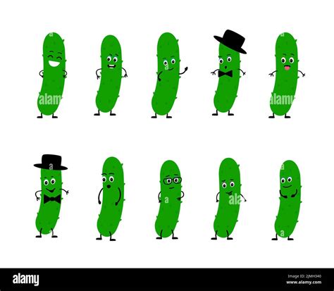 Cucumber Glasses Illustration Stock Vector Images Alamy