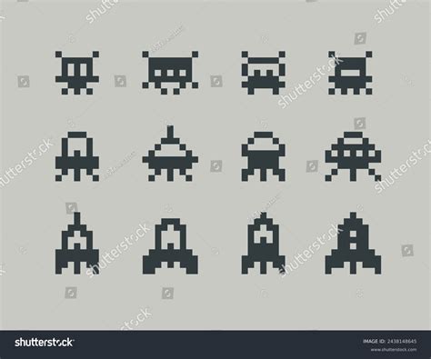 Bit Arcade Game Elements Icons Stock Vector Royalty Free Shutterstock