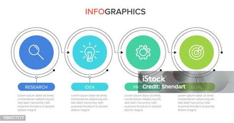 아이콘과 4 가지 옵션 또는 단계가있는 인포 그래픽 디자인 가는 선 벡터입니다 인포그래픽비즈니스 컨셉 정보 그래픽 흐름도 프리젠