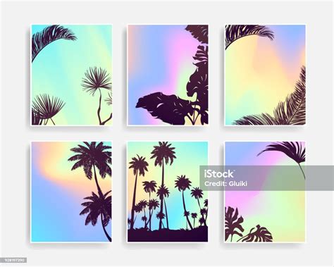 화려한 여름 배너 손바닥 열 대 배경 나뭇잎 벡터 일러스트입니다 0명에 대한 스톡 벡터 아트 및 기타 이미지 0명 구름 나무 Istock
