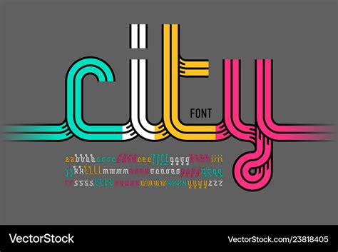 Continuous Line Alphabet Font Royalty Free Vector Image