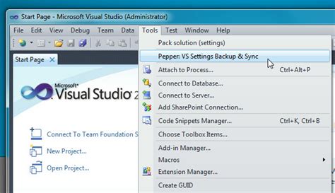 Backup Sync Visual Studio Settings File Vssettings Pepper