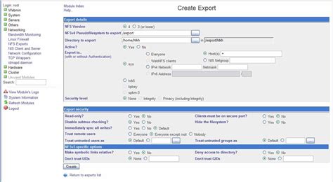 Nfs Client And Server Configuration Using Webmin