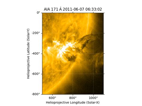Set Axis Range When Plotting A Map — Sunpy 602 Documentation