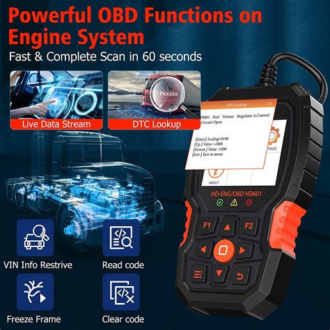 Ancel Hd601 Heavy Duty Truck Obd2 Scanner For Freightliner Cummins
