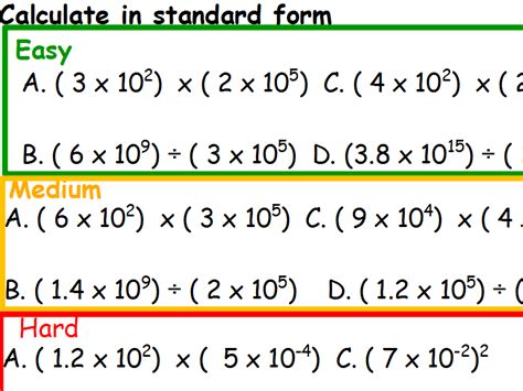 Calculating With Standard Form Full Lesson Worksheet Teaching Resources