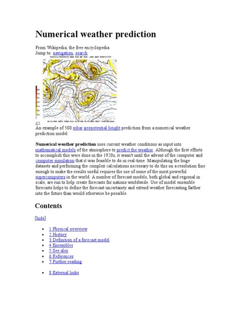 Weather Prediction Mode Pdf Weather Forecasting Numerical Weather