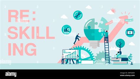 Reskilling Upskilling Vector Banner Illustration Stock Vector Image And Art Alamy