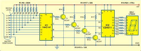 Numeric Water Level Indicator Full Circuit Diagram With Explanation