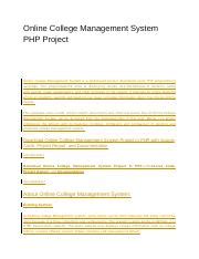 Online College Management System PHP Project Docx Online College Management System PHP Project