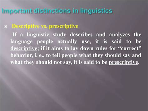 Introduction To Linguistics Lecture 1 Ppt