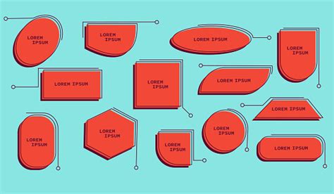 콜아웃 제목 템플릿 집합입니다 미래 적 콜아웃 템플릿 디지털 라인 텍스트 프레임 상자 및 콜아웃 레이블 벡터 세트 팝업 또는 설명 상자의 컬렉션입니다 극장 매표소에 대한