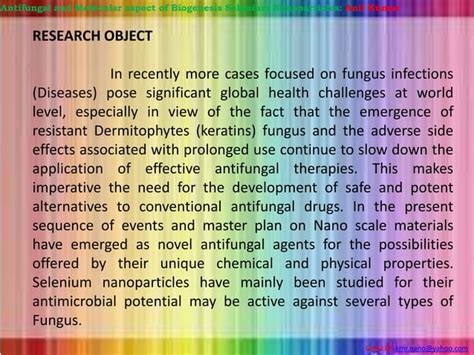 Anil Kumar Ppt Antifungal And Molecular Aspects Of Selenium Np Pptx