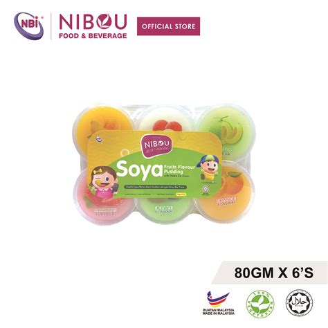 Nibou Nbi Dadih Fruits Flavour Pudding With Nata De Coco Assorted 80gm X 6s Nibou Food