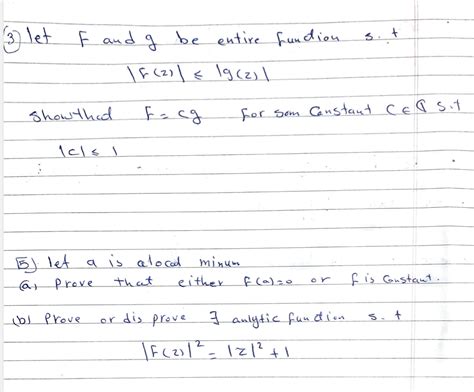 Solved Let F And G Be Entire Function T F Z G Z Chegg Com