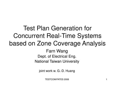 Ppt Test Plan Generation For Concurrent Real Time Systems Based On