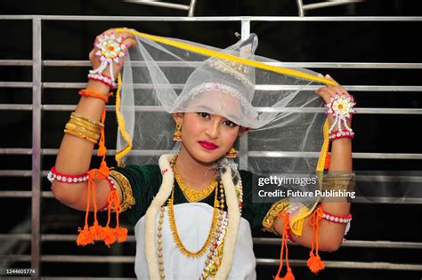 portrait of manipuri girls dressed as gopi and krishna to celebrate
