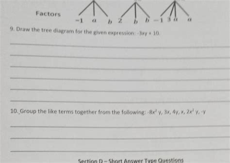 Factors Draw The Tree Diagram For The Given Expression 3 X Y 10 Qqu